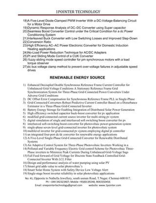 Final year Ieee power electronics project titles 2013 2014 | DOCX