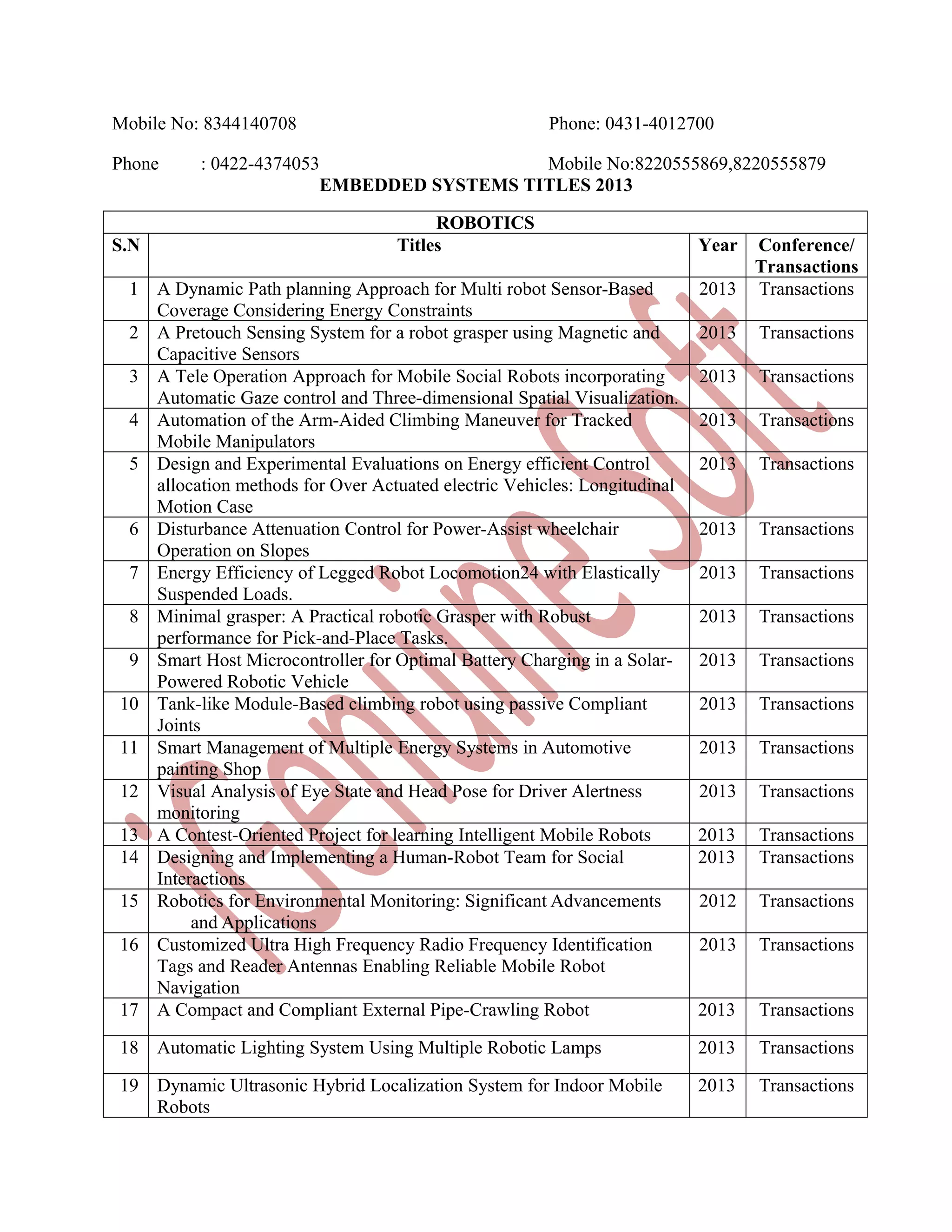 IEEE EMBEDDED 2013 Titles | PDF