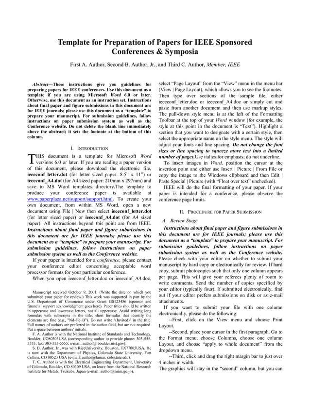 Ieee format template1 | DOCX | Desktop Publishing | Computer Software ...