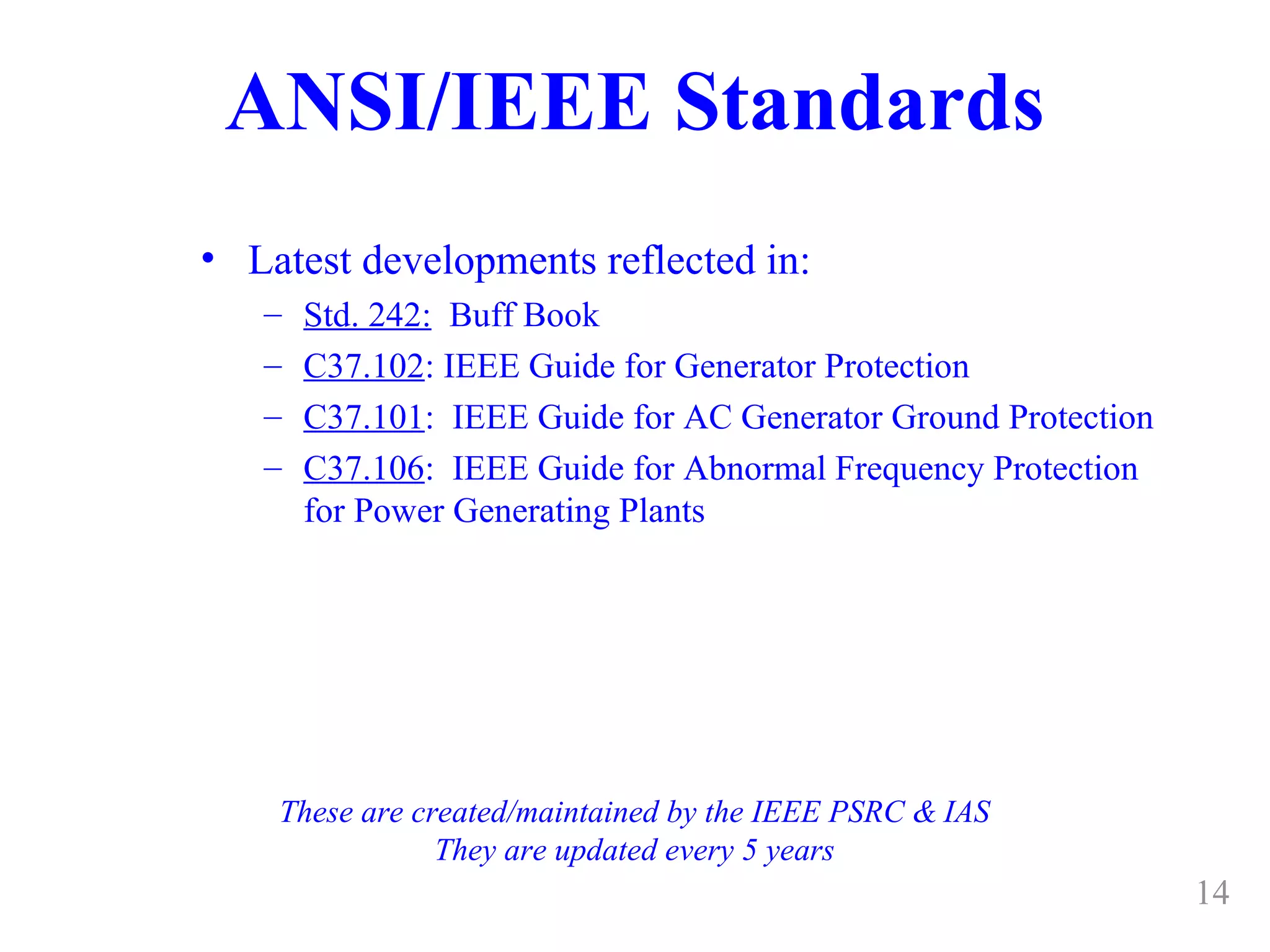 Ieee generator protection | PPT | Free Download