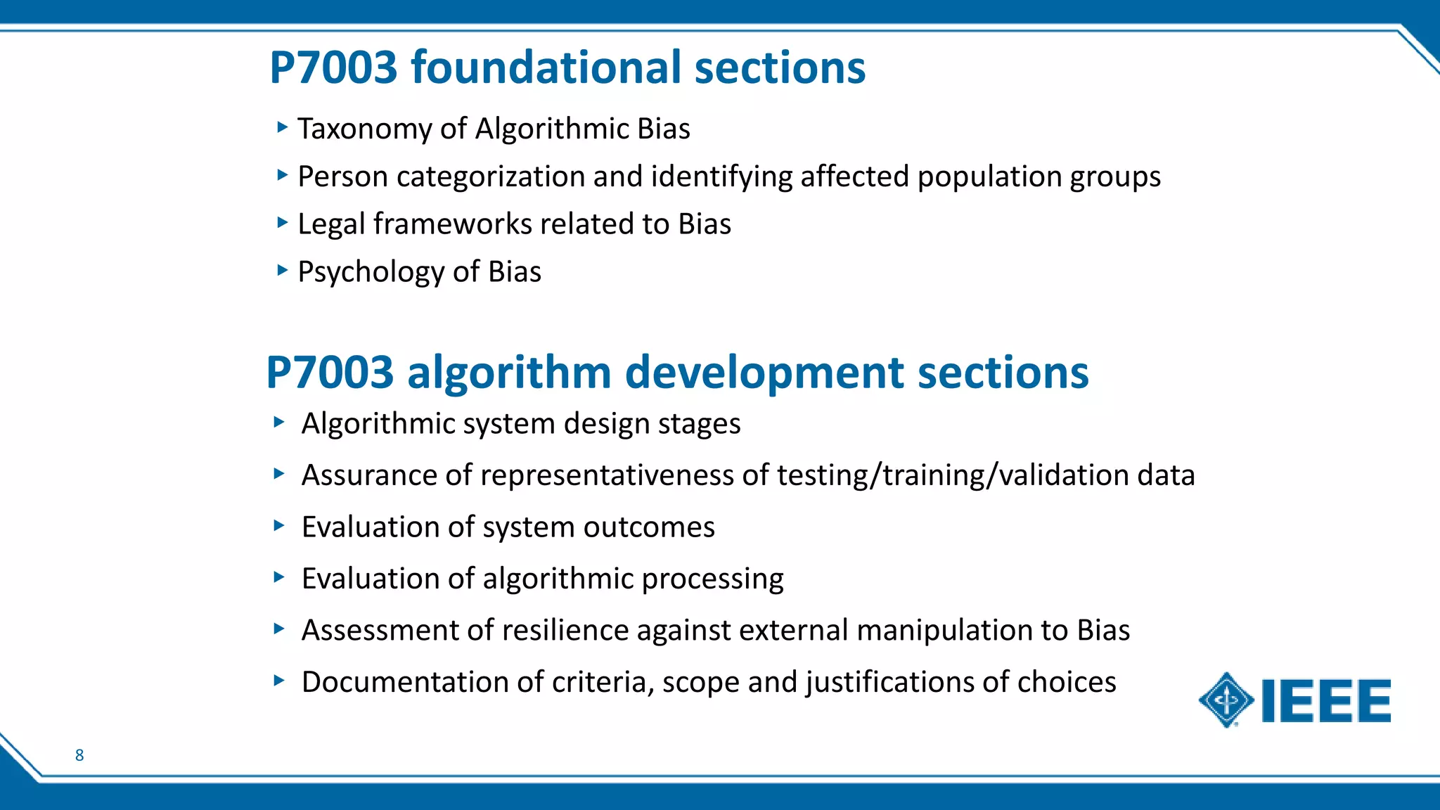 IEEE P7003 at ICSE Fairware 2018 | PPT