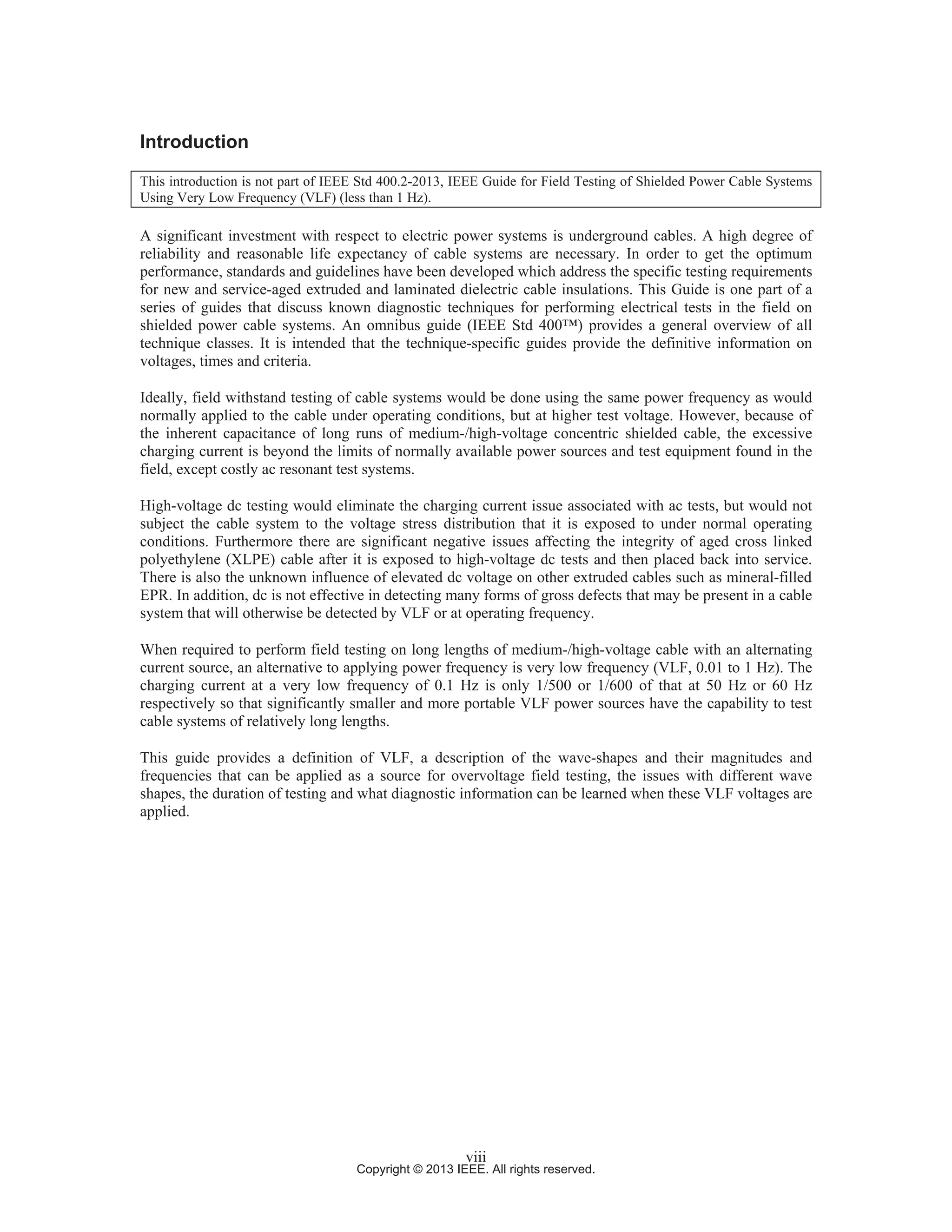 IEEE Guide for Field Testing of Shielded Power Cable (IEEE 400.2 2013 ...