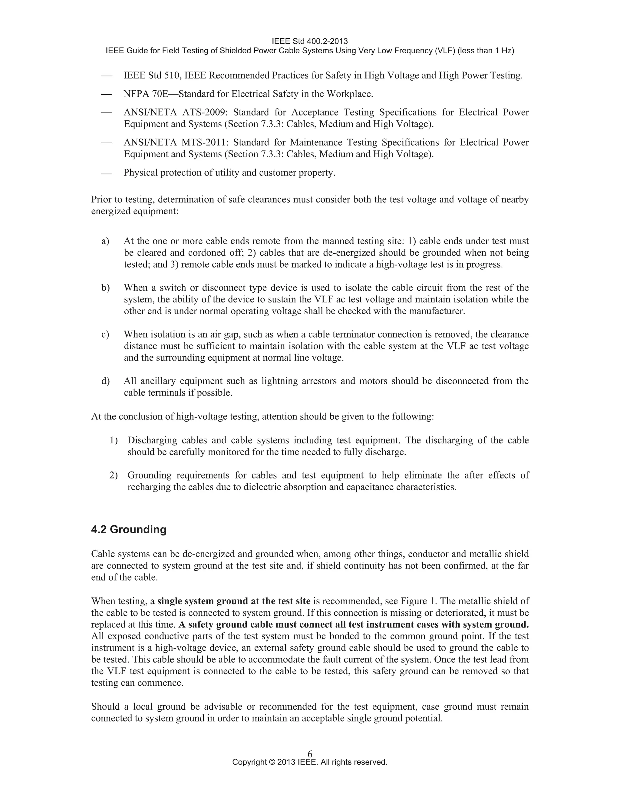 IEEE Guide for Field Testing of Shielded Power Cable (IEEE 400.2 2013 ...