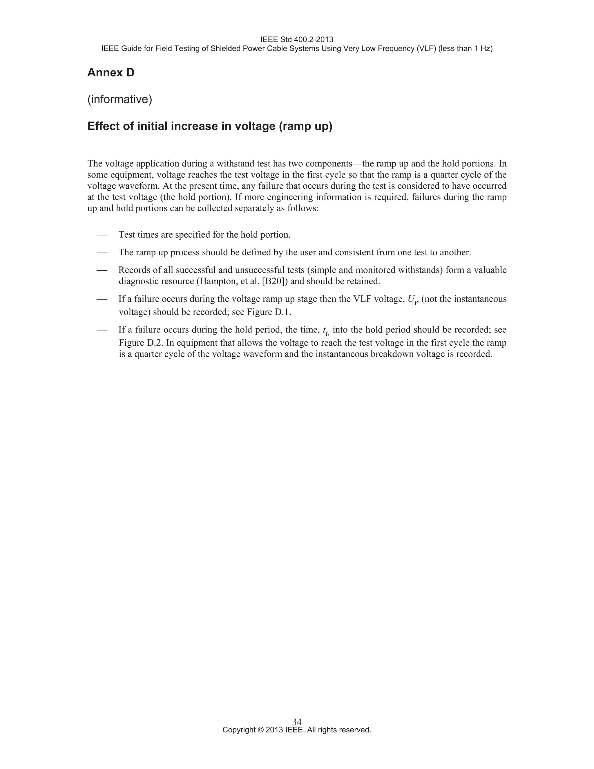 IEEE Guide for Field Testing of Shielded Power Cable (IEEE 400.2 2013 ...