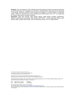 IEEE Guide for Field Testing of Shielded Power Cable (IEEE 400.2 2013 ...