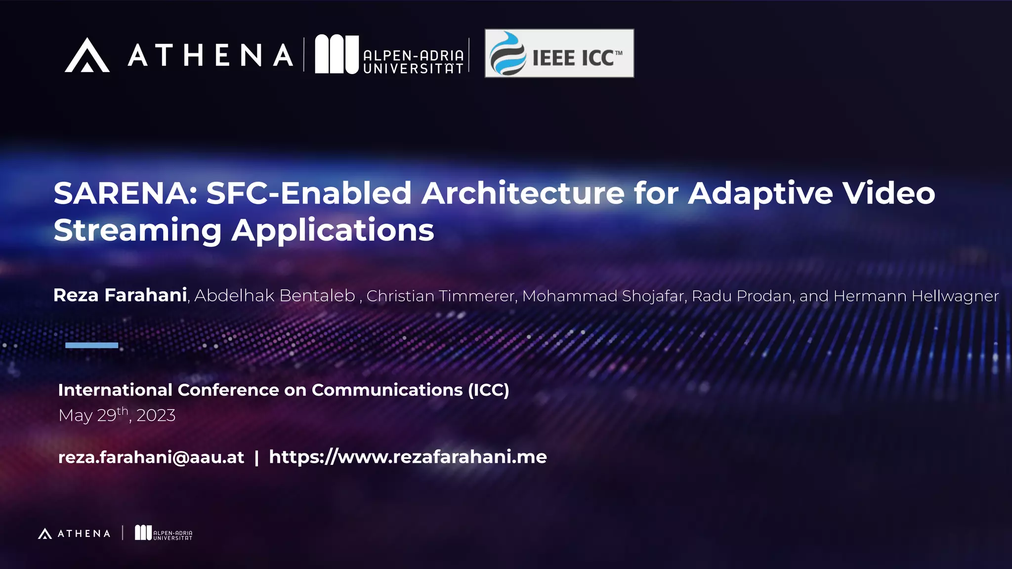 Sarena Sfc Enabled Architecture For Adaptive Video Streaming Applications Ppt