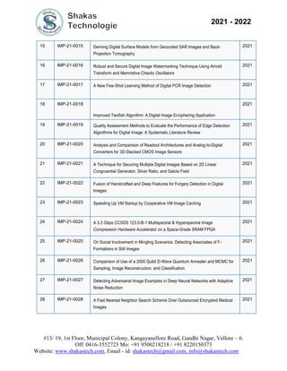 Image Processing Project Title 2022 | DOCX
