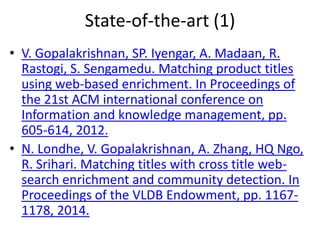 Effective Unsupervised Matching of Product Titles | PPT