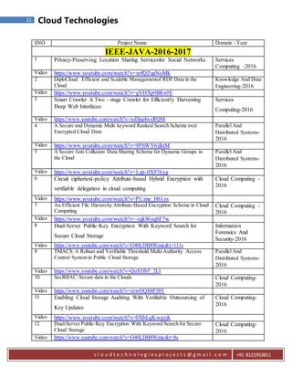 IEEE 2018 Java Projects | B-Tech Major Projects | M-Tech Major Projects | Machine Learning ...