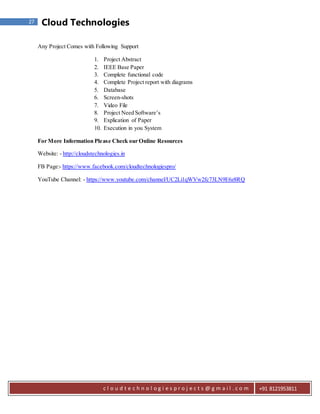 IEEE 2018 Java Projects | B-Tech Major Projects | M-Tech Major Projects ...