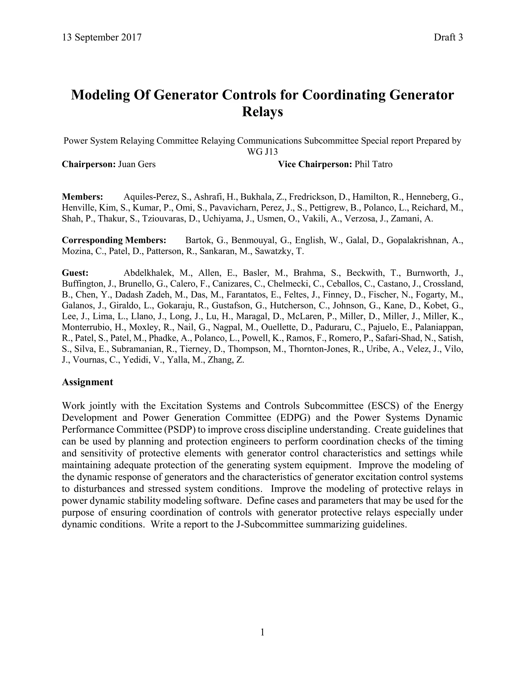Ieee modeling of generator controls for coordinating generator relays ...