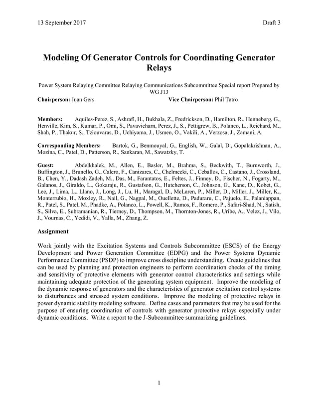 Ieee modeling of generator controls for coordinating generator relays ...