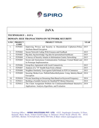 IEEE NETWORKING PROJECT TITLE 2015-16 | PDF