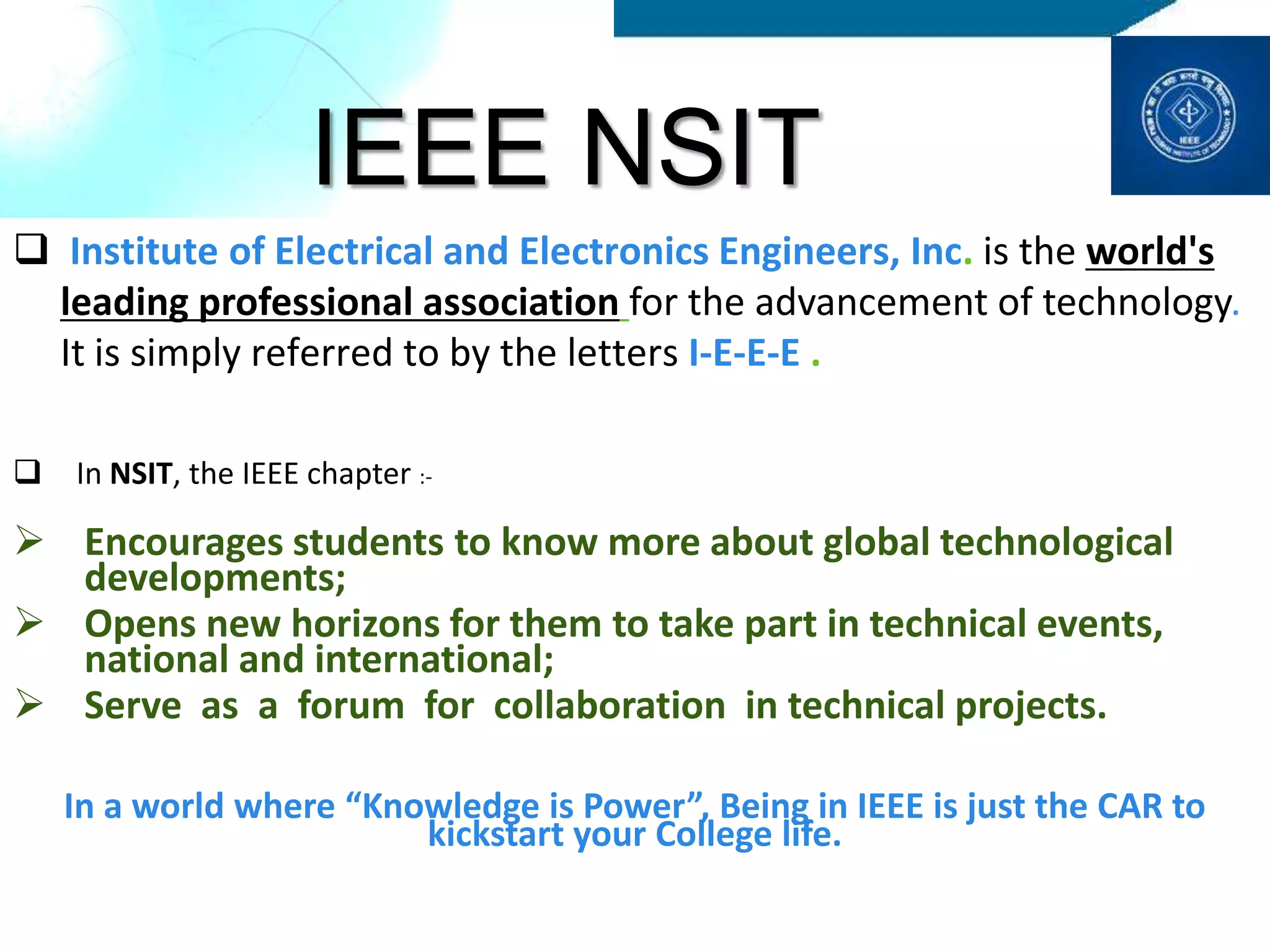 Ieee nsit orientation | PPT