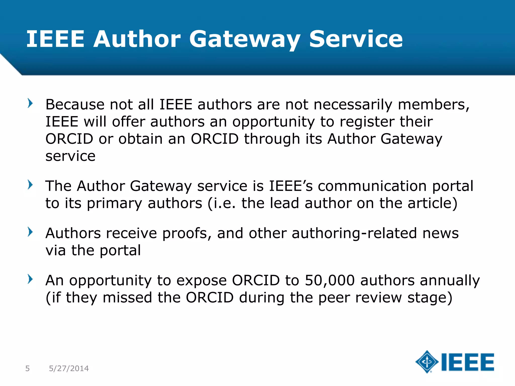IEEE and ORCID Implementation | PPTX