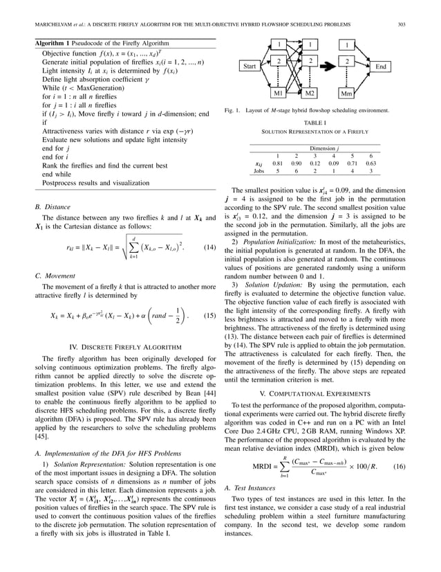 A Discrete Firefly Algorithm for the Multi-Objective Hybrid Flowshop Scheduling Problems | PDF