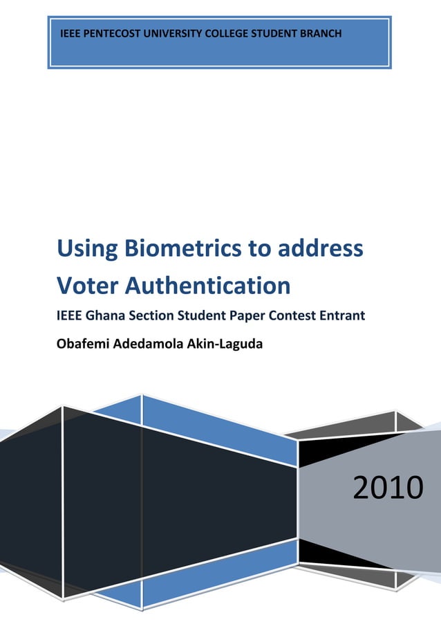 Using Biometrics to address Voter Authentication | PDF