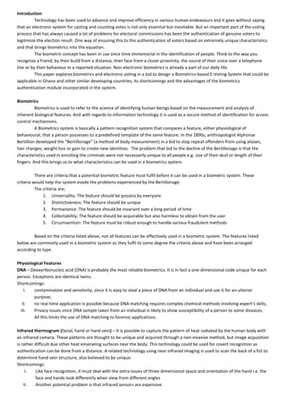 Using Biometrics to address Voter Authentication | PDF