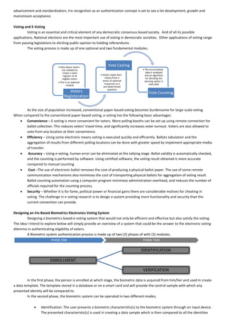 Using Biometrics to address Voter Authentication | PDF