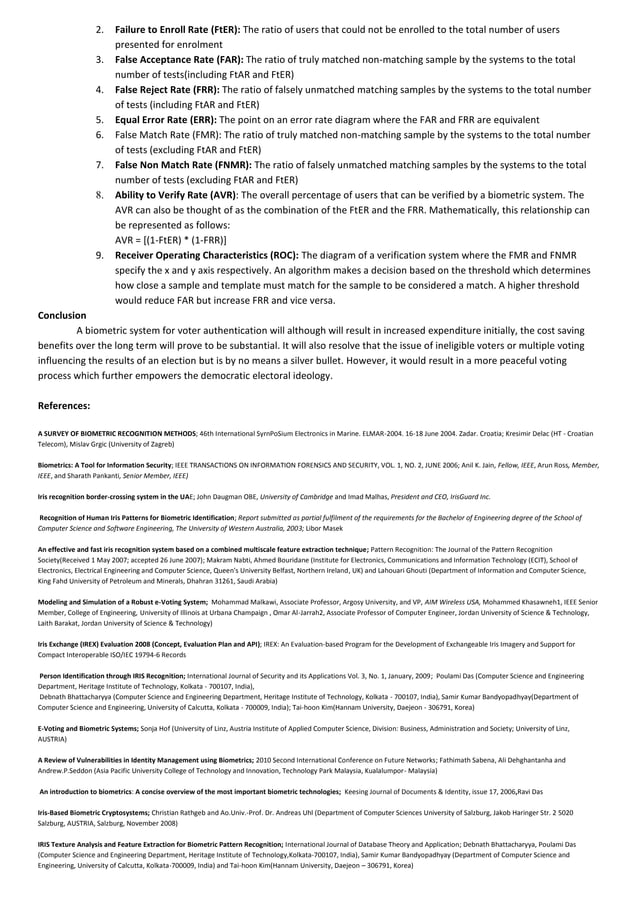 Using Biometrics to address Voter Authentication | PDF