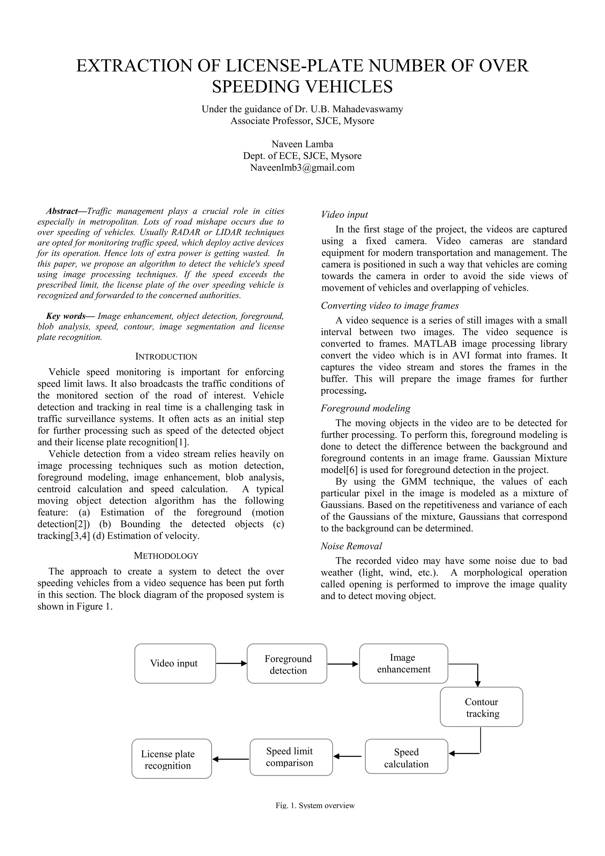 License plate extraction of overspeeding vehicles | PDF