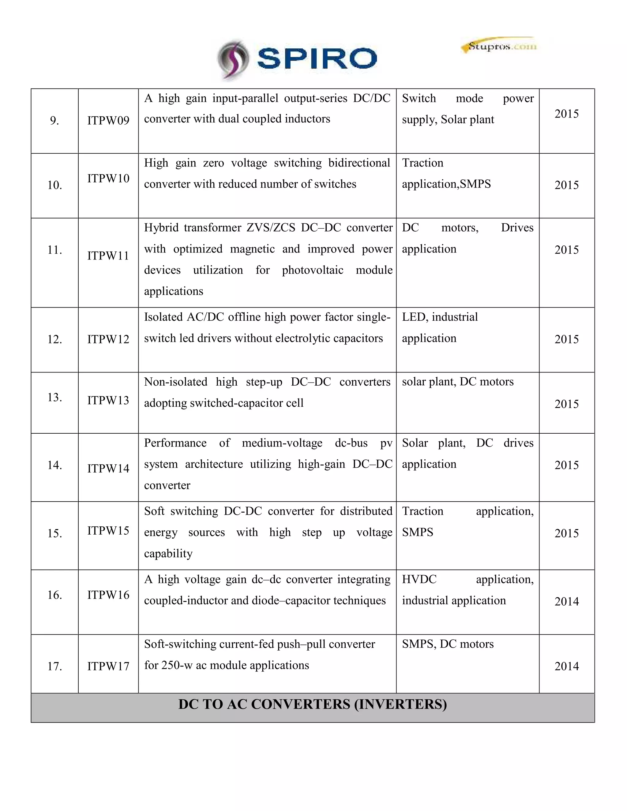 IEEE POWER ELECTRONICS PROJECT TITLE 2015-16 | PDF | Green Vehicles ...