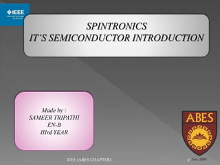 Spintronics ( IEEE presentation ) | PPTX | Physics | Science