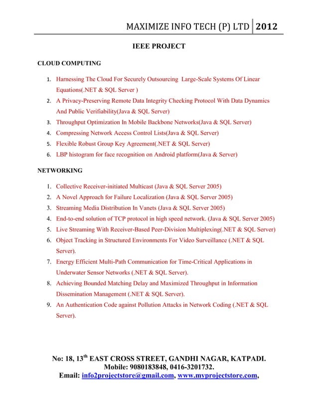 IEEE Projects Low Cost | PDF