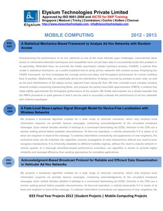 Ieee projects 2012 2013 - Mobile Computing | PDF | Computer Networking | Computing