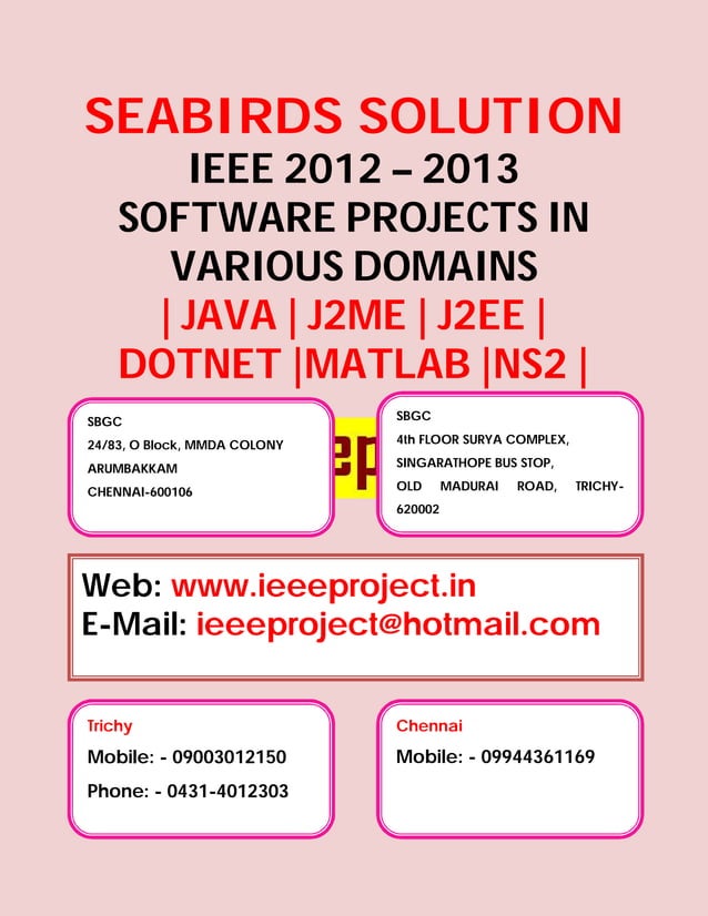 Ieee projects 2012 for cse | PDF