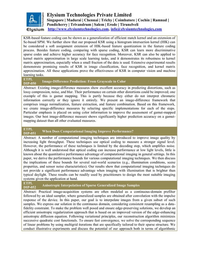 Final Year IEEE Project 2013-2014 - Digital Image Processing Project ...