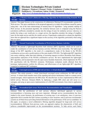 Final Year IEEE Project 2013-2014 - Web Services Project Title and ...