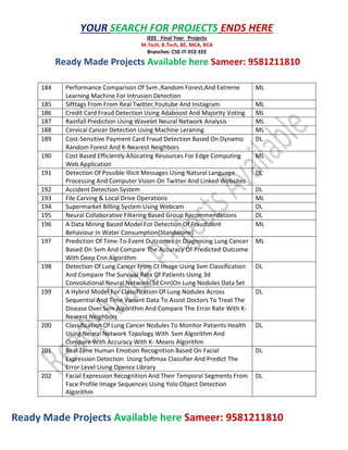 IEEE Projects List.pdf | Technology Industry | Industries
