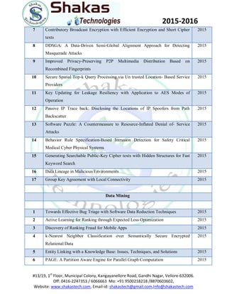 Ieee projects list java 2015 | PDF