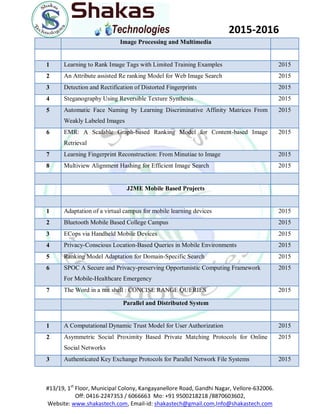 Ieee projects list java 2015 | PDF