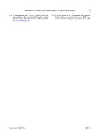 Ieeepro techno solutions 2012 ieee embedded project development of wearable micro-actuator array ...