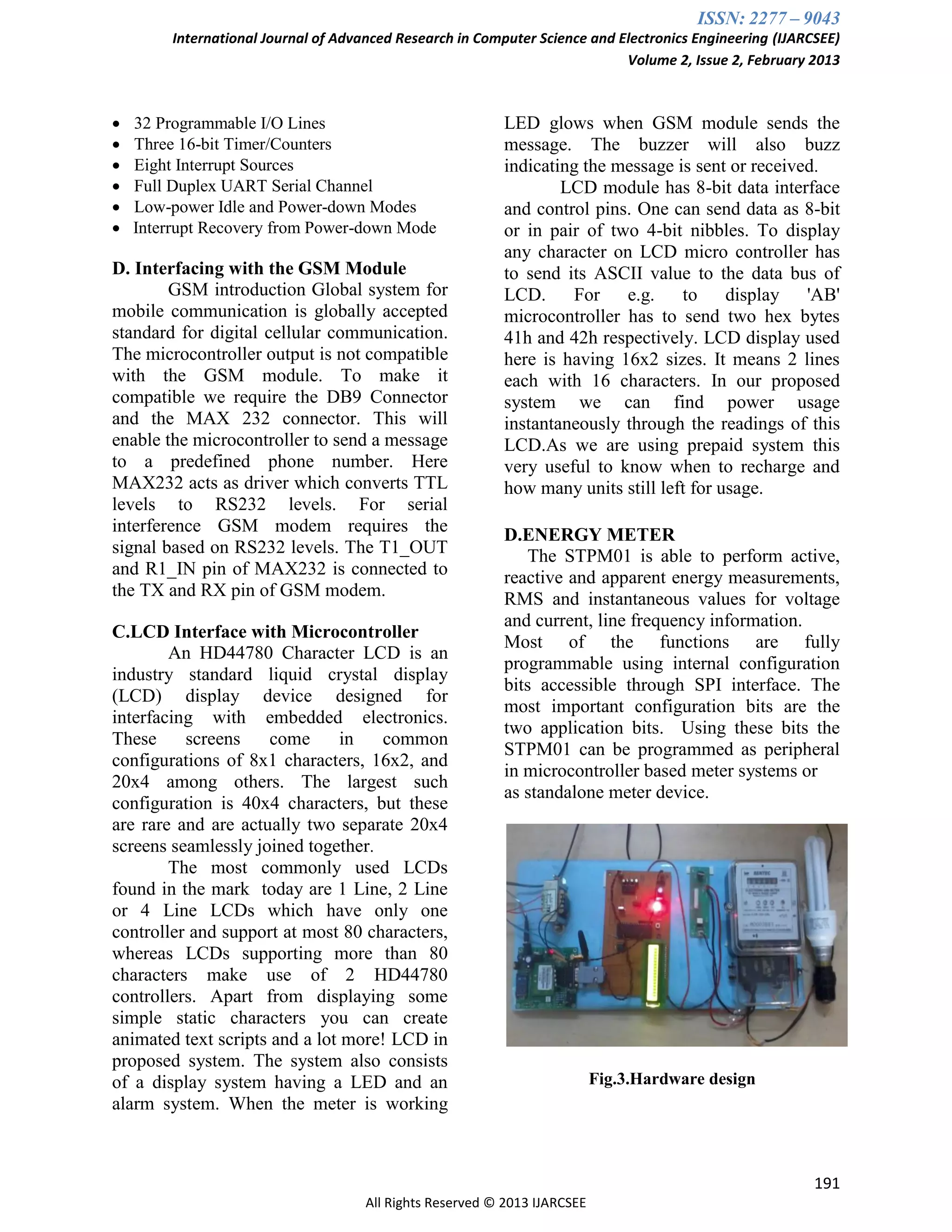 Ieeepro techno solutions 2013 ieee embedded project prepaid electricity ...