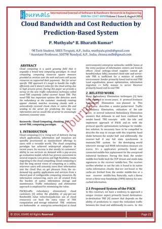 Ieeepro techno solutions 2014 ieee dotnet project - cloud bandwidth and cost reduction by | PDF
