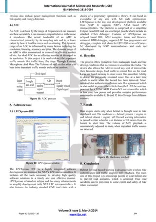Ieeepro techno solutions ieee 2014 embedded project helmet for road hazard warning with wireless ...