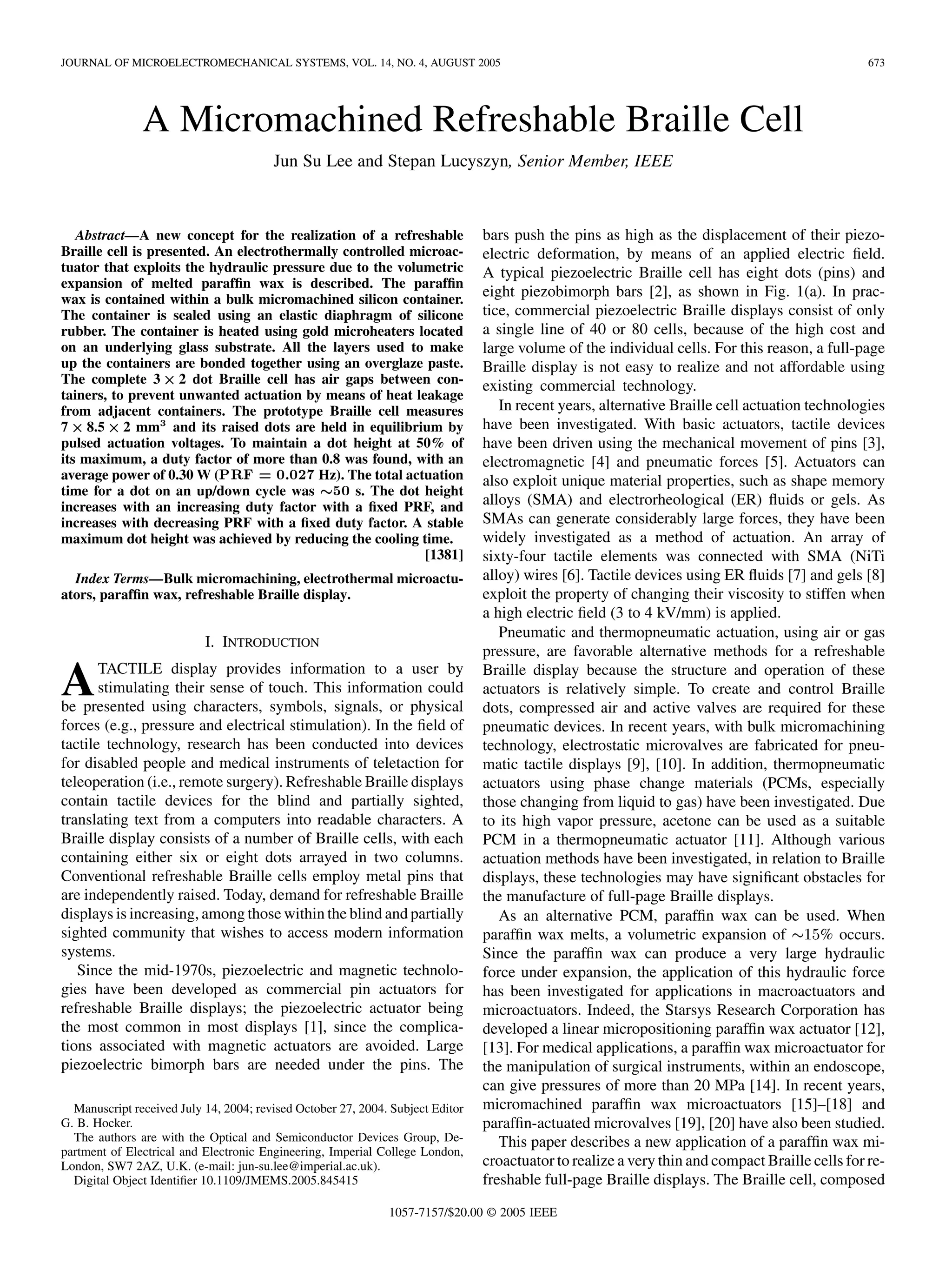 Ieeepro Techno Solutions Ieee Embedded Project A Micromachined