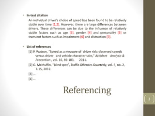 Ieee referencing | PPTX