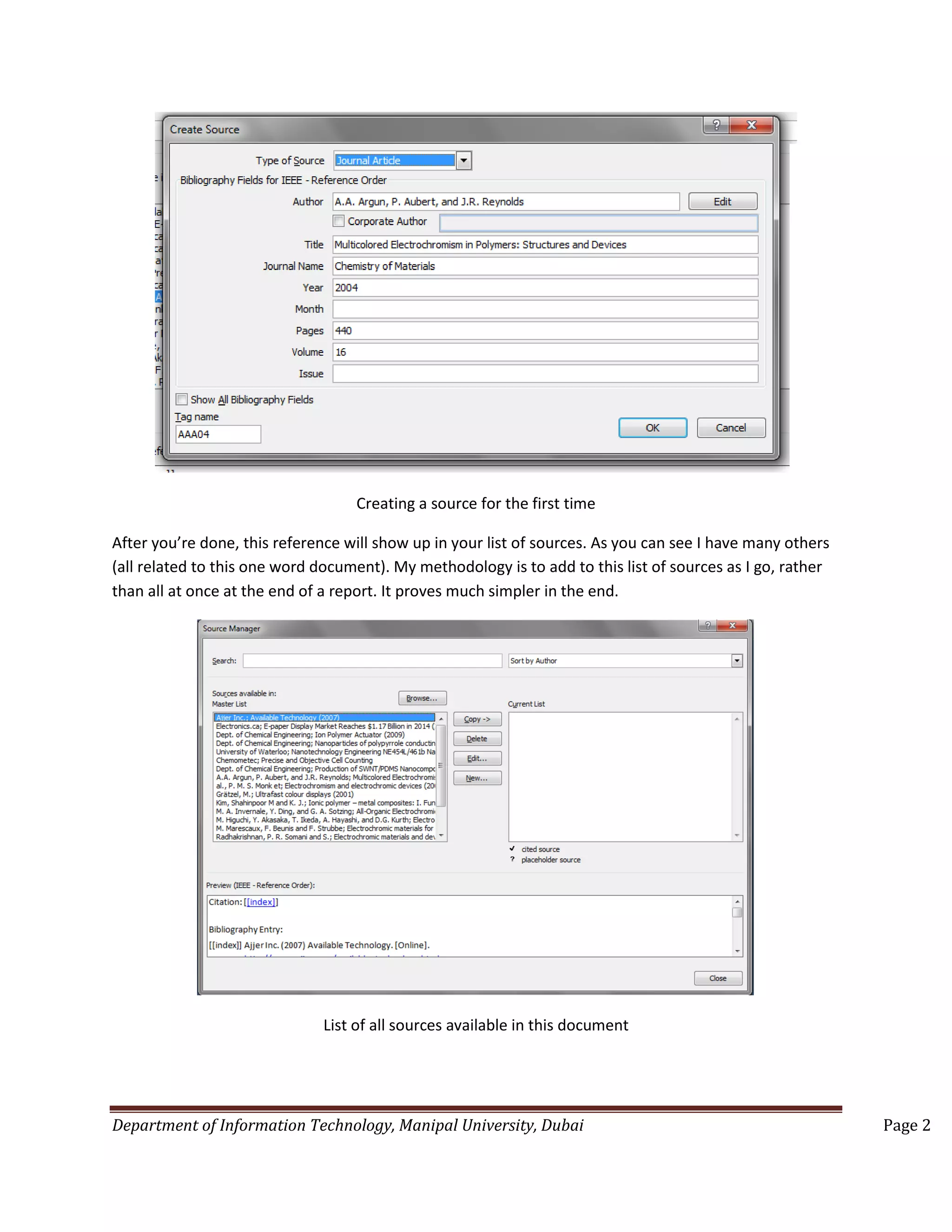Ieee referencing for word 2007 worksheet | PDF