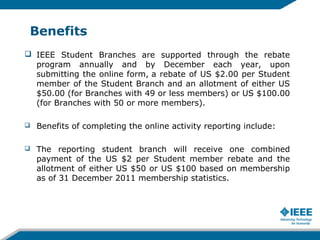 IEEE STUDENT BRANCH REPORTING GUIDELINES | PPT