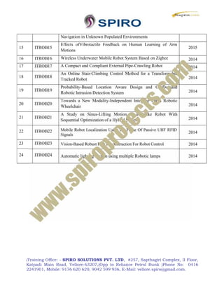 IEEE ROBOTICS PROJECT TITLE 2015-16 | PDF
