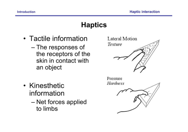 Haptic Interaction in Mixed Environments and Virtual Reality | PPT