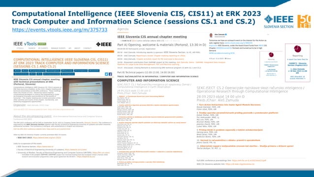 Poročilo odbora CIS (CH08873) za leto 2023 na letni skupščini IEEE Slovenija 2024 | PPT