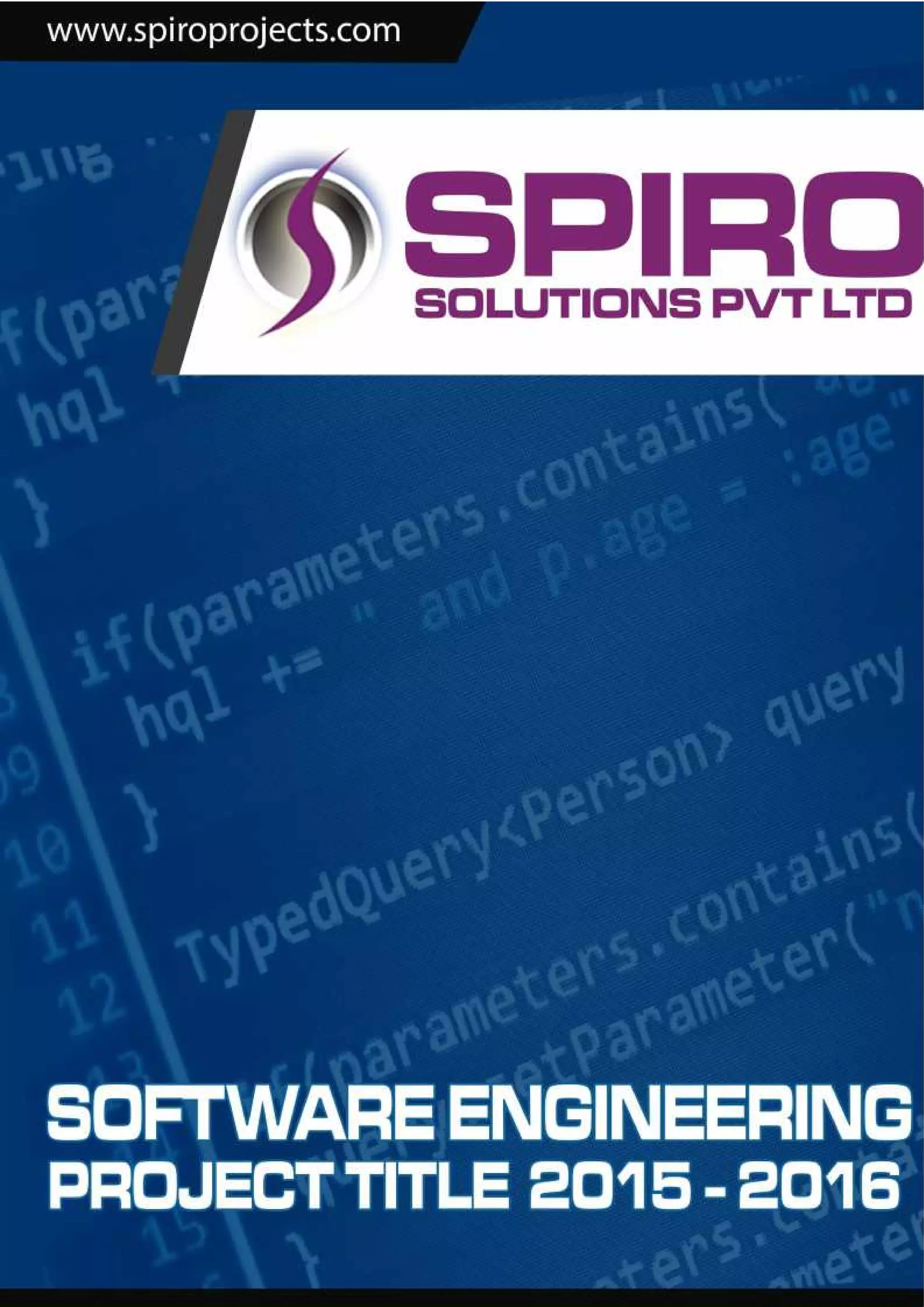 IEEE SOFTWARE ENGINEERING PROJECT TITLE 2015-16 | PDF | Computer ...