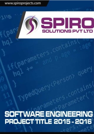 IEEE SOFTWARE ENGINEERING PROJECT TITLE 2015-16 | PDF | Computer ...