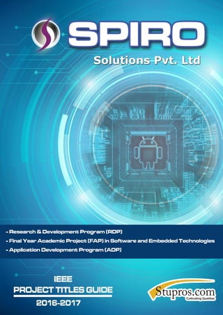 IEEE SOFTWARE PROJECT TITLES 2016-2017 | PDF