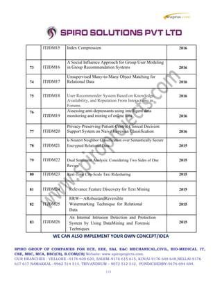 IEEE SOFTWARE PROJECT TITLES 2016-2017 | PDF